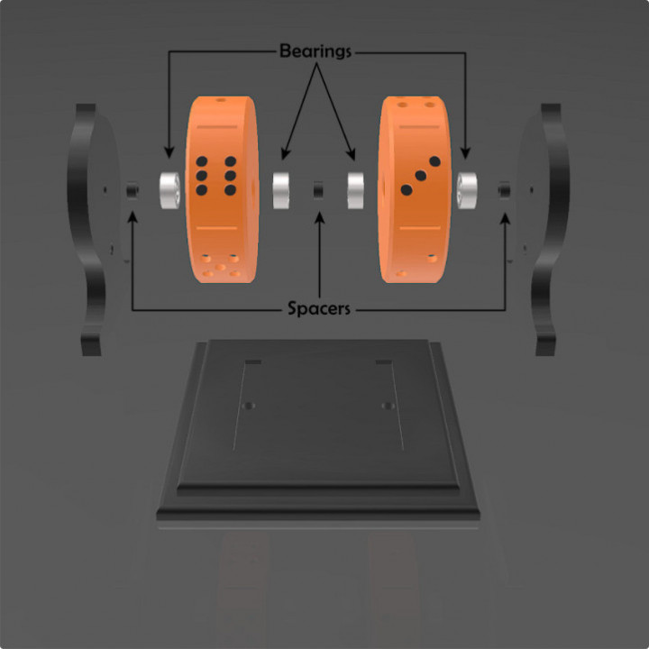 3D Printable Rotating Dice by Gustavo Rezende