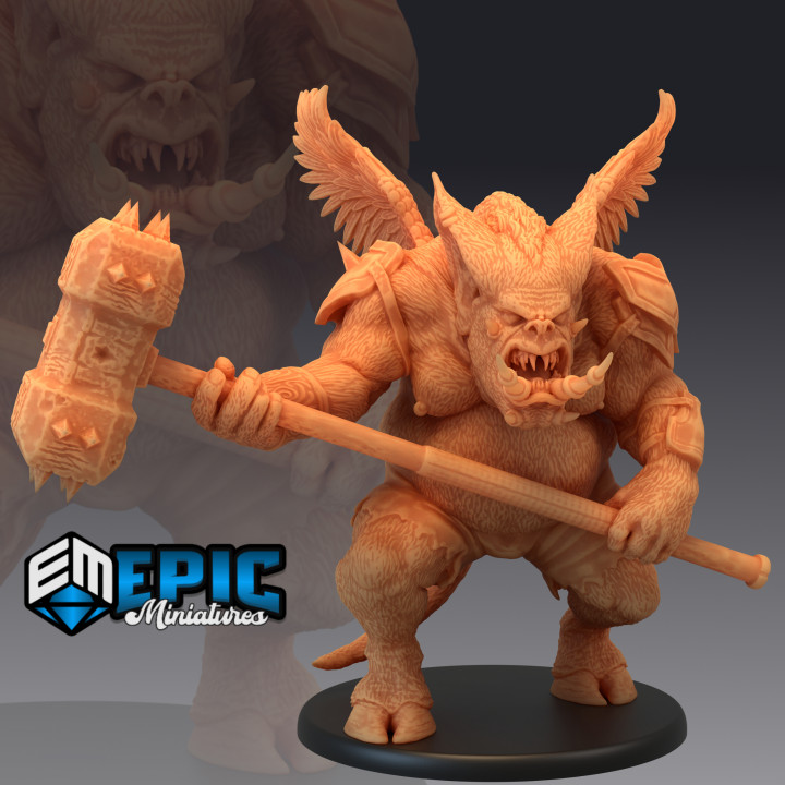 3D Printable Pig Demon Set / Flying Boar Creature / Abyss General by ...