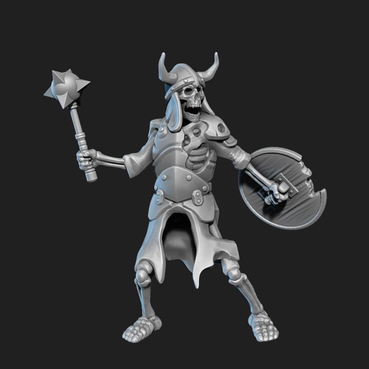 3D Printable Skeleton warrior with mace presupported by Joel Landberg