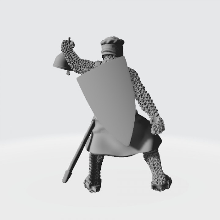 3D Printable Medieval knight celebrating holding pagan helmet 3D print ...