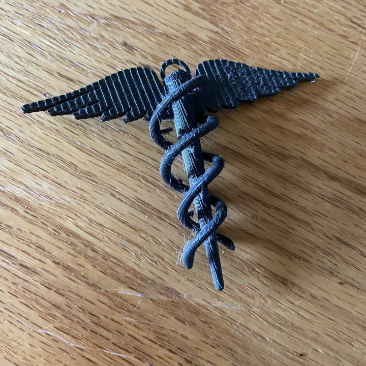 3D Printable Caduceus (Symbol of Medicine) by Donald Gemmel
