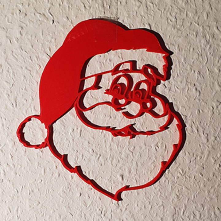 3D Printable Santa Wall Decoration by Richard Claesen