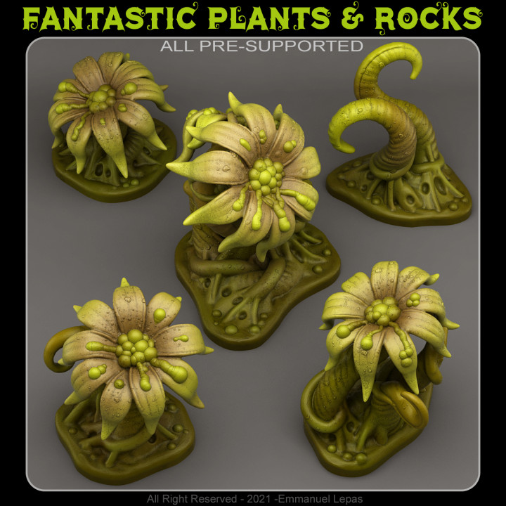 3D Printable SLIMY SWAMP FLOWERS by Fantastic Plants And Rocks