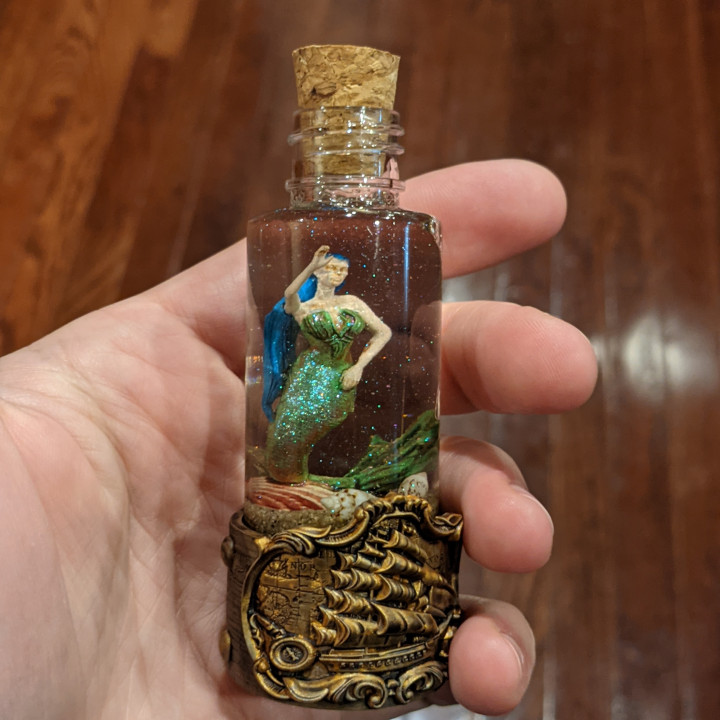 3D Printable Mermaid in a Bottle by Dr. T