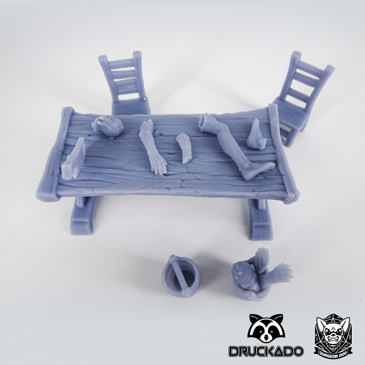 3D Printable Butcher Horror Table by Dungeon Dog