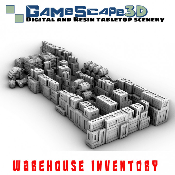 3D Printable Warehouse Inventory by GameScape3D