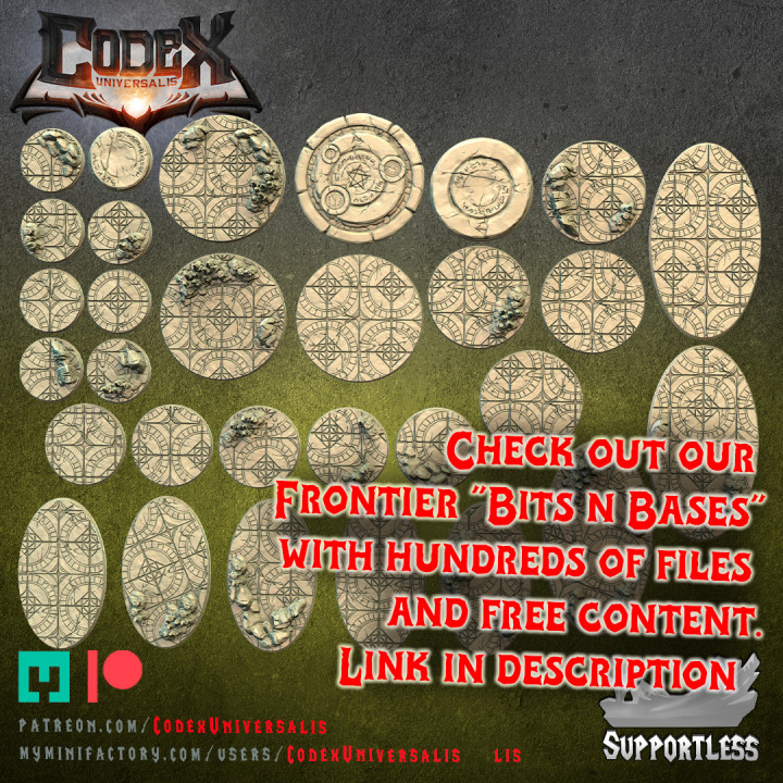 3D Printable 30 Cursed Temple bases by Codex Universalis