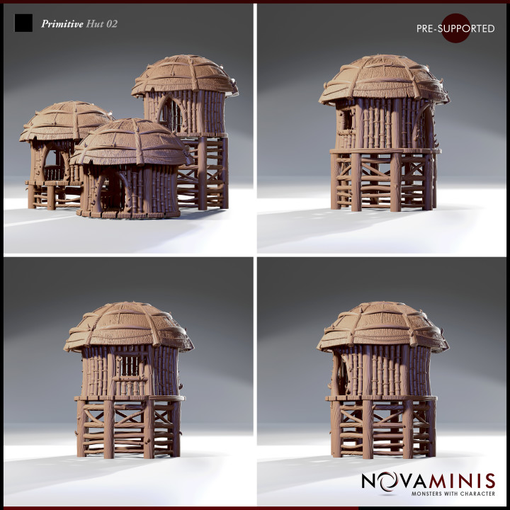 3D Printable Primitive Hut 02 by NovaMinis