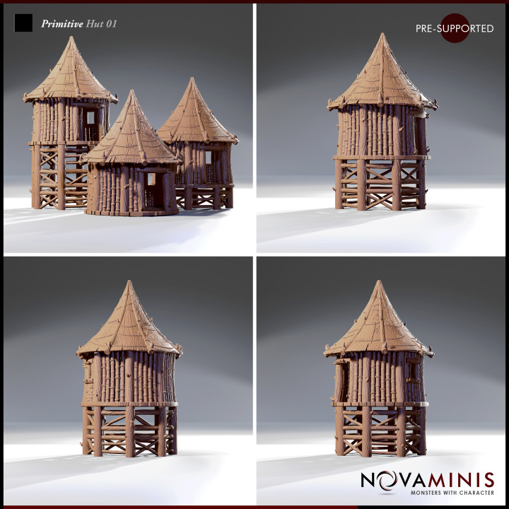 3D Printable Primitive Hut 01 by NOVAMINIS