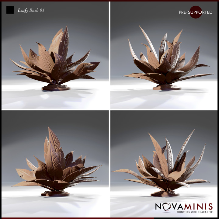 3D Printable Leafy Bush 01 by NOVAMINIS