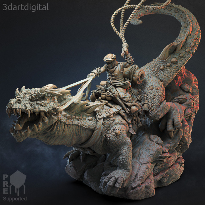 3D Printable Lizard Rider by 3dartdigital