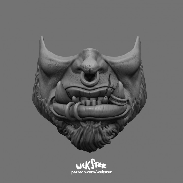 3D Printable Orc mask - single and multimaterial by Wekster