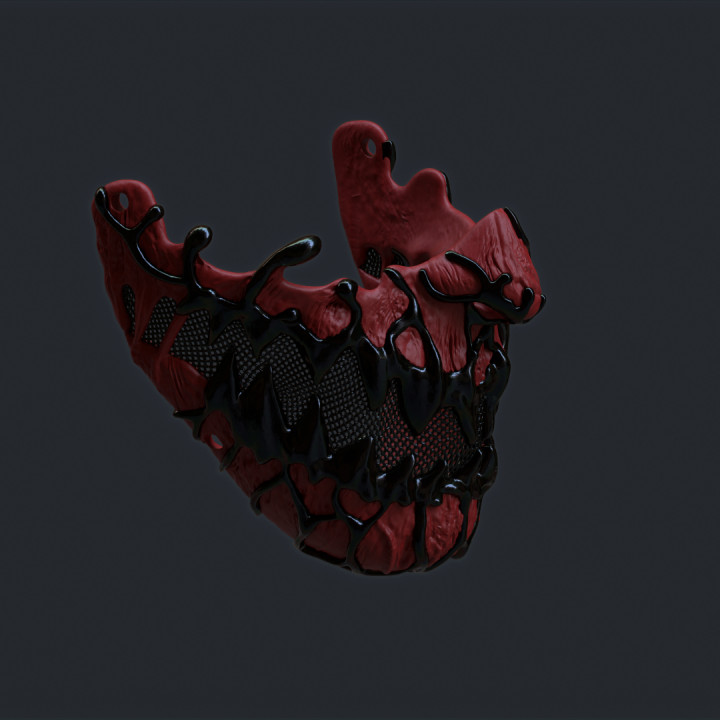 3D Printable Symbiote mask - single and multimaterial by Wekster