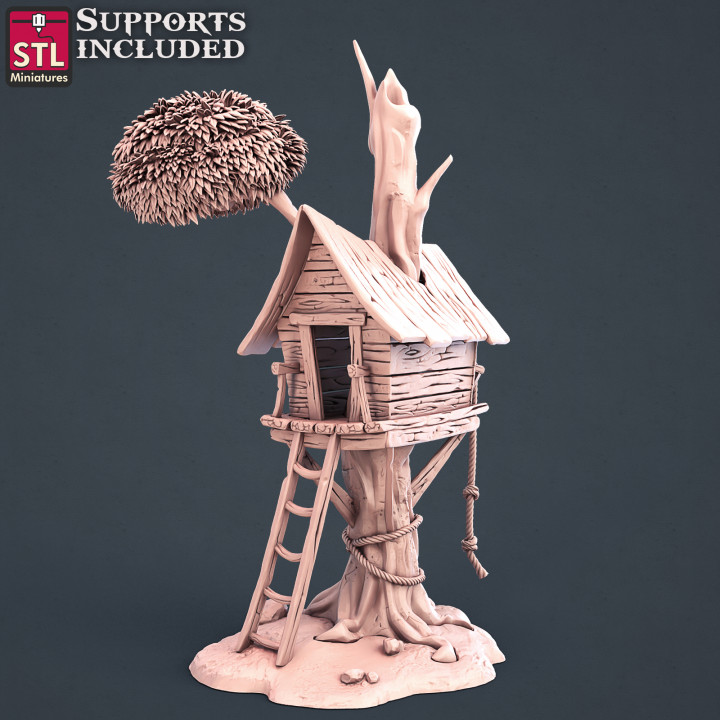 3D Printable Townsfolk Tree House by STL Miniatures
