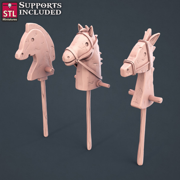 3D Printable Townsfolk Horse Toys by STL Miniatures