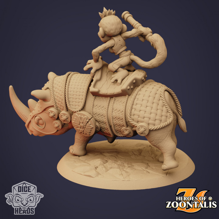 3D Printable Rhino Mount (Pre-supported Included!) by Dice Heads