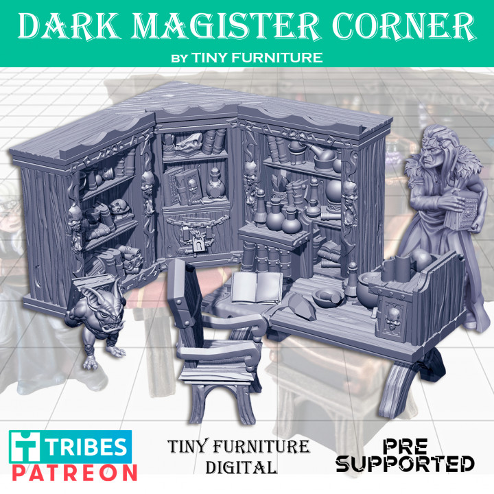 3D Printable Dark Magister's Corner by Tiny Furniture