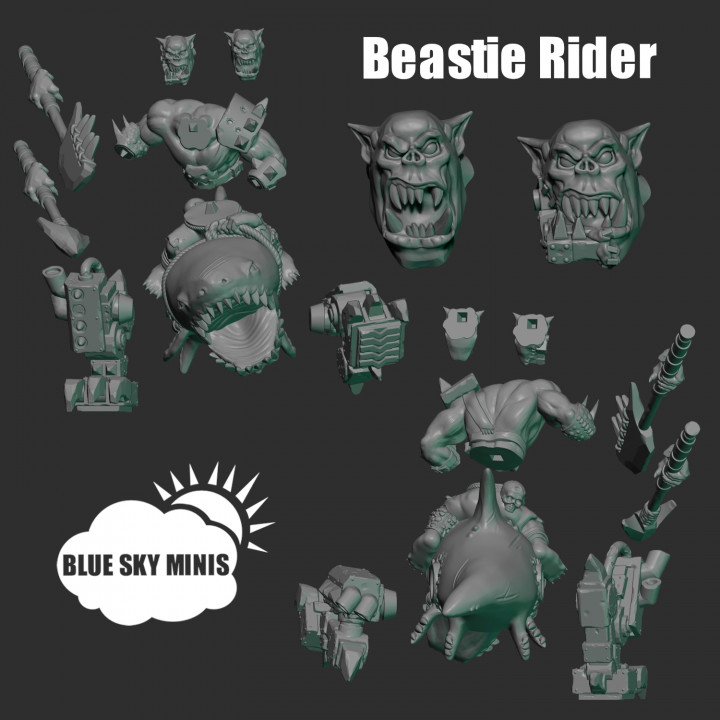 3D Printable Orc Beastie Riders by Blue Sky Minis