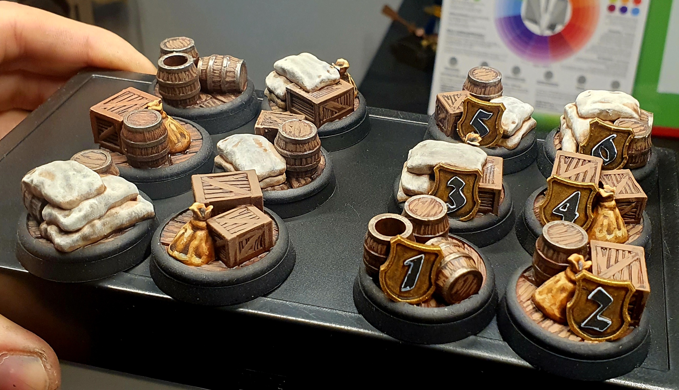 3D Print of Objective Markers - Box, Bag and Barrel for Fantasy games ...