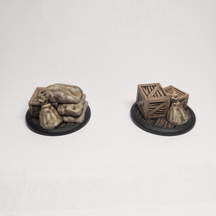 3D Print of Objective Markers - Box, Bag and Barrel for Fantasy games ...
