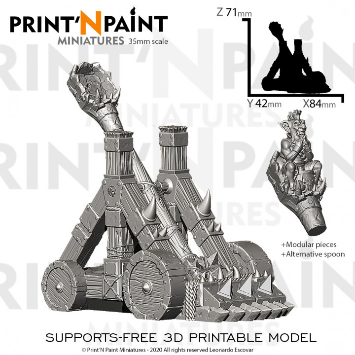 3D Printable Goblin Catapult by Leonardo Escovar