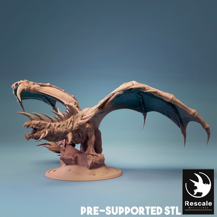 3D Printable Crystal Young Dragon by Rescale Miniatures