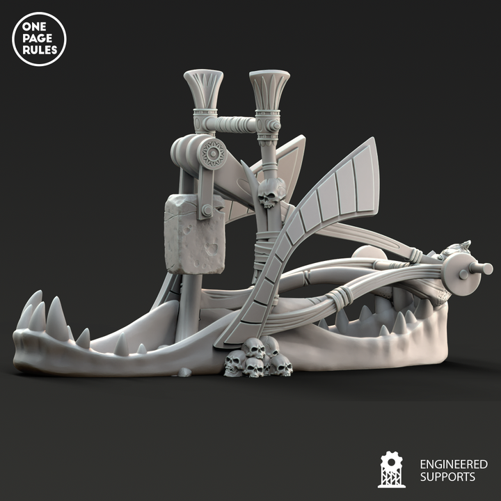 3D Printable Skull Catapult - Mummified Undead by One Page Rules