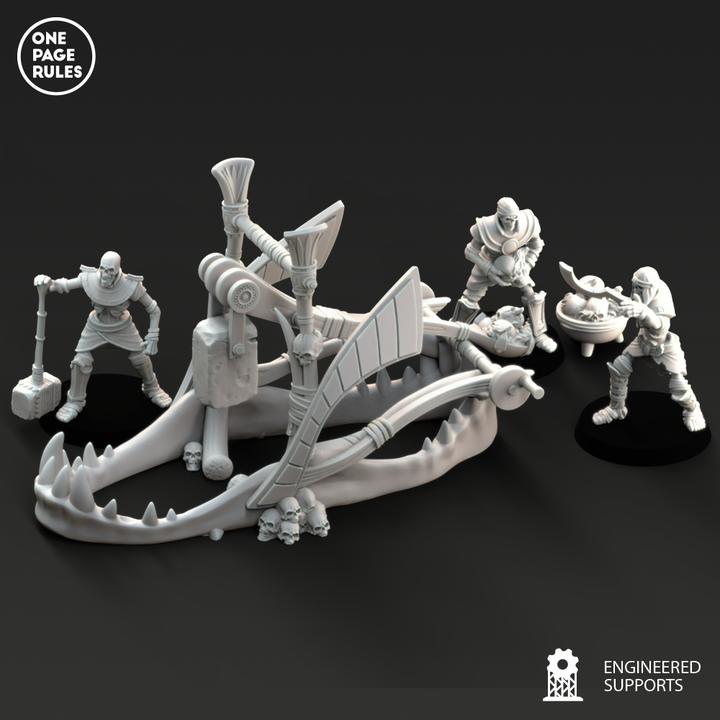 3D Printable Skull Catapult - Mummified Undead by One Page Rules