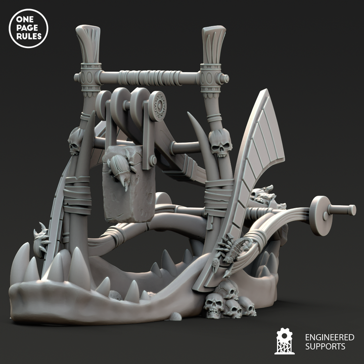 3D Printable Skull Catapult - Mummified Undead by One Page Rules