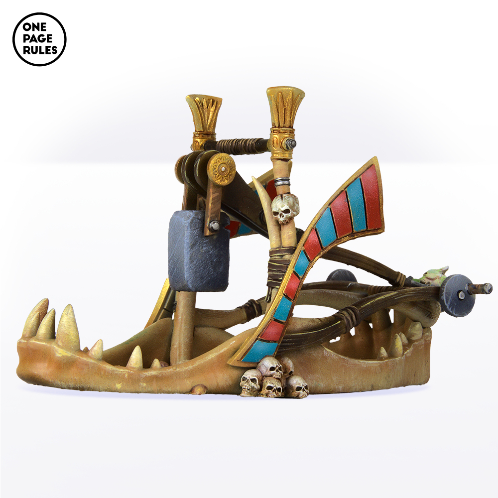 3D Printable Skull Catapult - Mummified Undead by One Page Rules
