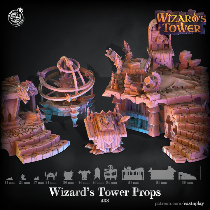 3D Printable Wizard's Tower (Bundle) (Pre-Supported) by Cast n Play