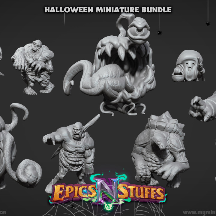 3D Printable Halloween Miniature Bundle - Pre-Supported by Epics N Stuffs