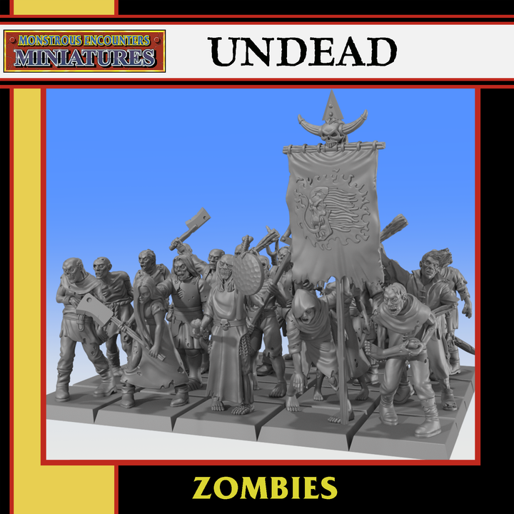 3D Printable UNDEAD: Zombies Unit by Monstrous Encounters