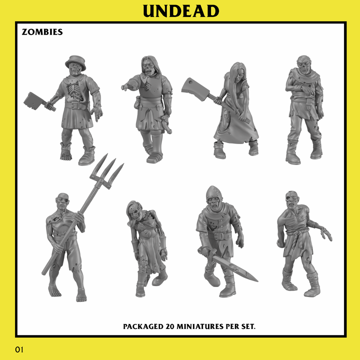 3D Printable UNDEAD: Zombies Unit by Monstrous Encounters