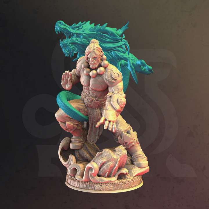 3D Printable Dragon Spirit Orc Monk - Draak by DM Stash