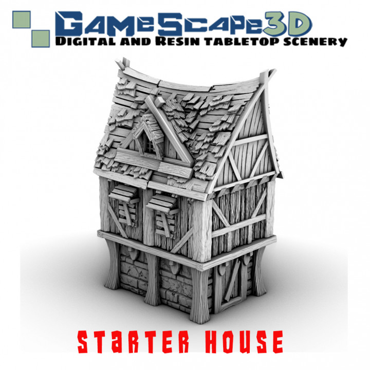 3D Printable 2 Story Starter House by GameScape3D