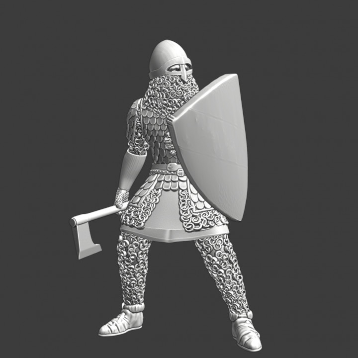 3D Printable Medieval Russian heavy infantry with axe by Northern ...