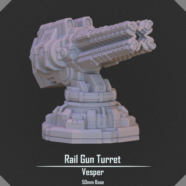 3D Printable Rail Gun Turret by Vesper Project
