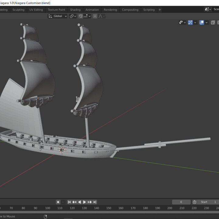 3D Printable US Snow-Brig USS Niagara (20 guns), 1813-20 AOA-US-3 by ...