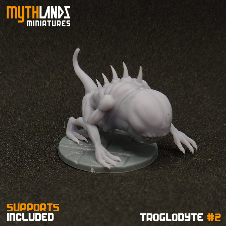 3D Printable Troglodyte #2 by Mythlands Miniatures