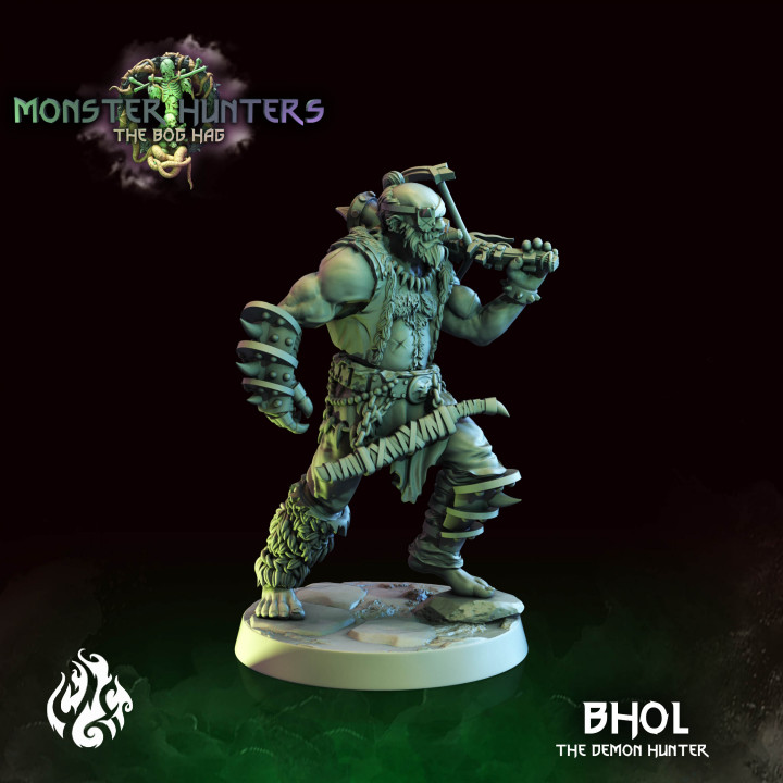 3D Printable Bhol the Monster Hunter by Crippled God Foundry