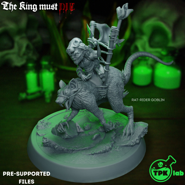 3D Printable Rat Rider Goblin by TPK Lab