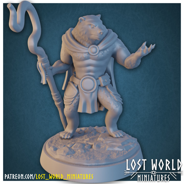 3D Printable Werebear Miniatures set - Supported by Lost World Miniatures