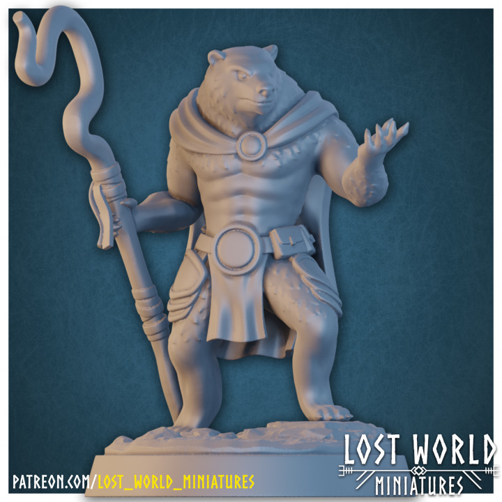3D Printable Werebear Miniatures set - Supported by Lost World Miniatures