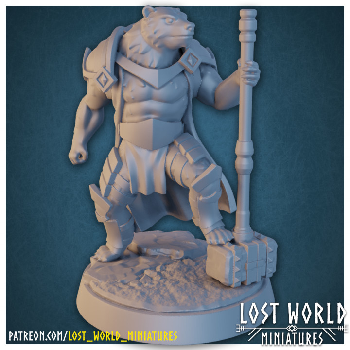 3D Printable Werebear Miniatures set - Supported by Lost World Miniatures