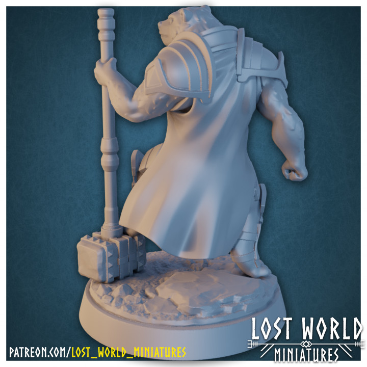 3D Printable Werebear Miniatures set - Supported by Lost World Miniatures
