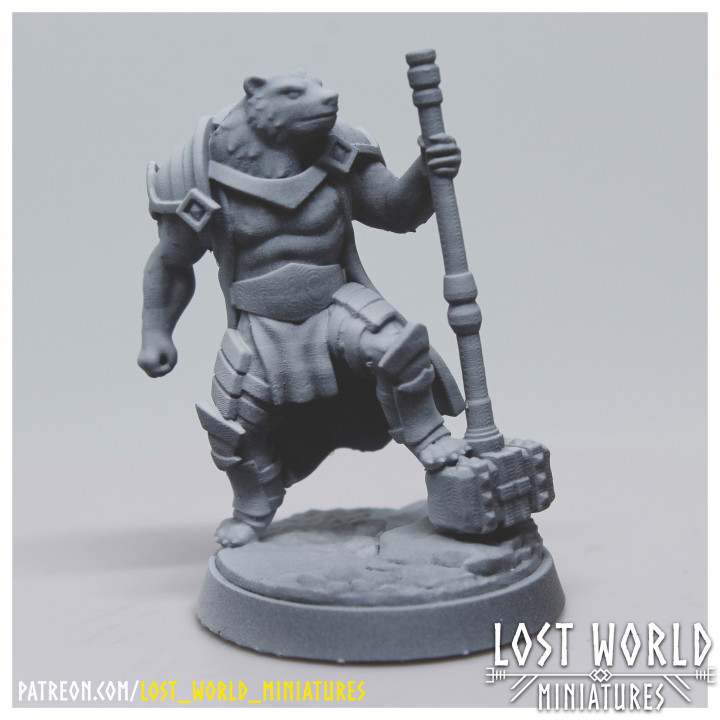 3D Printable Werebear Miniatures set - Supported by Lost World Miniatures