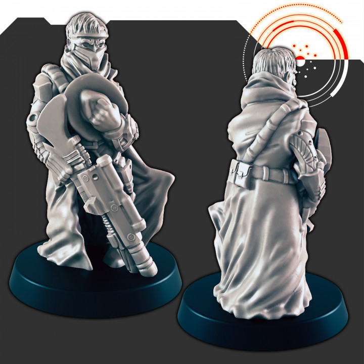 3D Printable Sci-fi Space Cowboy [Support-free] by Evan Carothers