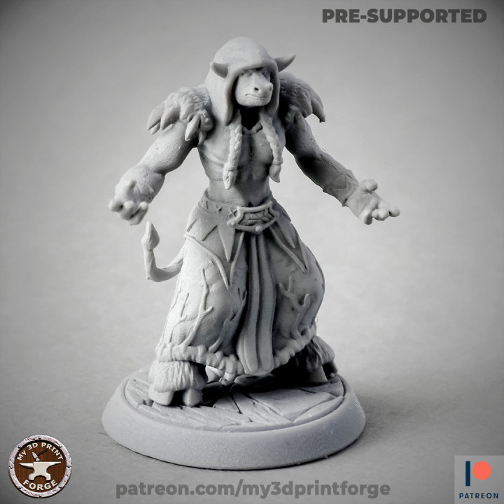 3D Printable Minotaur Female Druid Meditating by My3DPrintForge