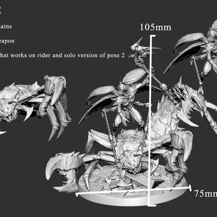 3D Printable Hybrid Scorpion with Rider by Mini Monster Mayhem